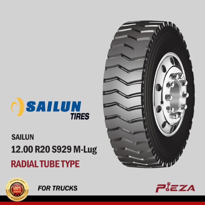 SAILUN TIRE Truck Bus Radial Tube Type 12.00 R20 S929 M-Lug - Pieza ...