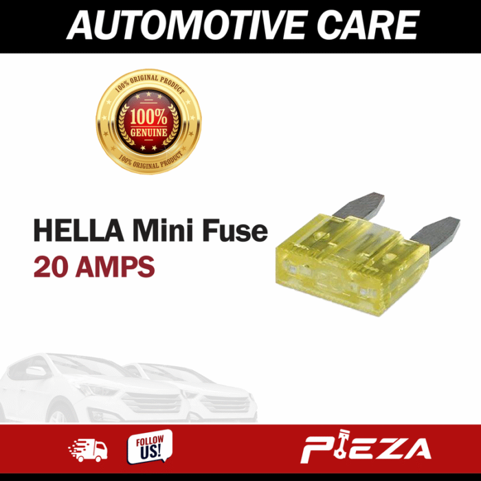 HELLA Mini Fuse 20 AMPS - Pieza Automotive PH