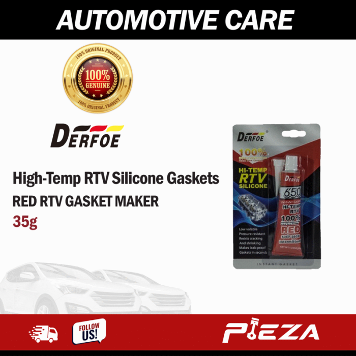 DERFOE RED RTV GASKET MAKER (12/1) 35g - Pieza Automotive PH