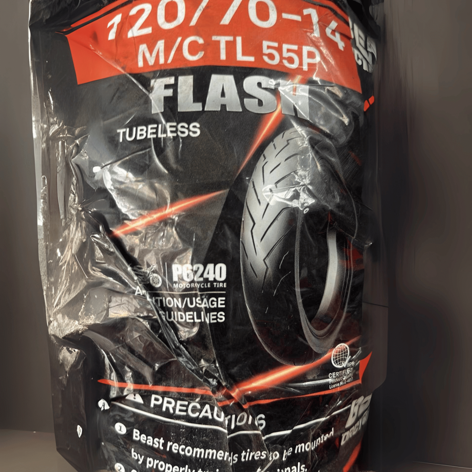 Beast Tire Flash Tubeless P6240 Motorcycle Tires with Tire Valve and ...